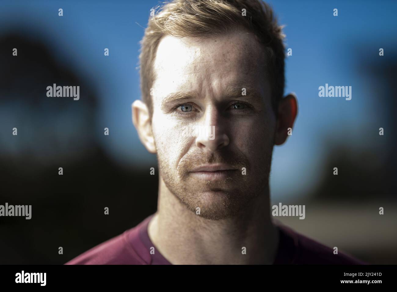 Qld Maroons player Michael Morgan poses for a photograph during a media ...