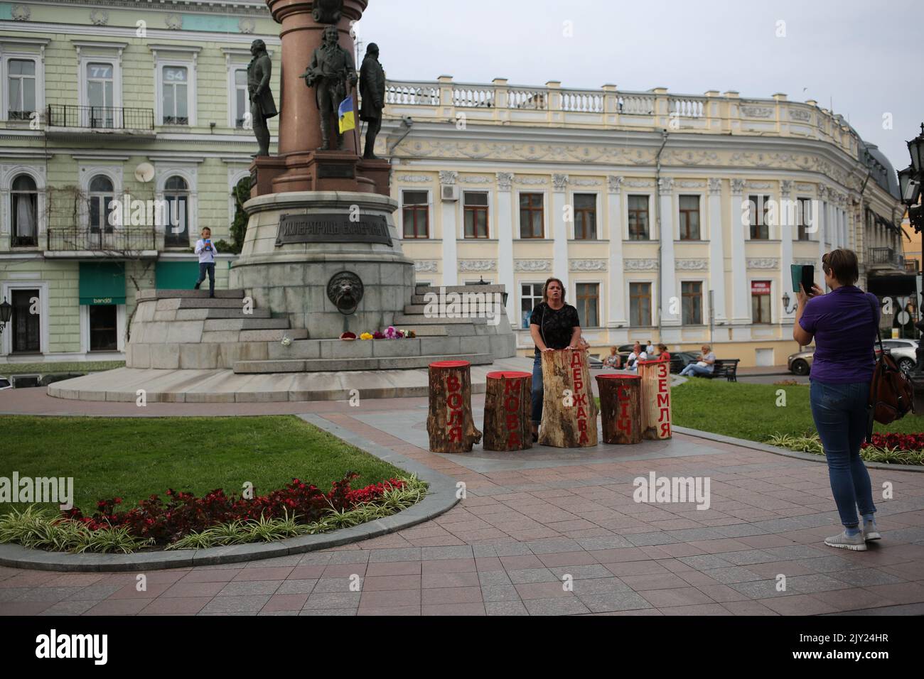 Odessa, Ukraine. 2nd Sep, 2022. A woman poses for photos at the ...