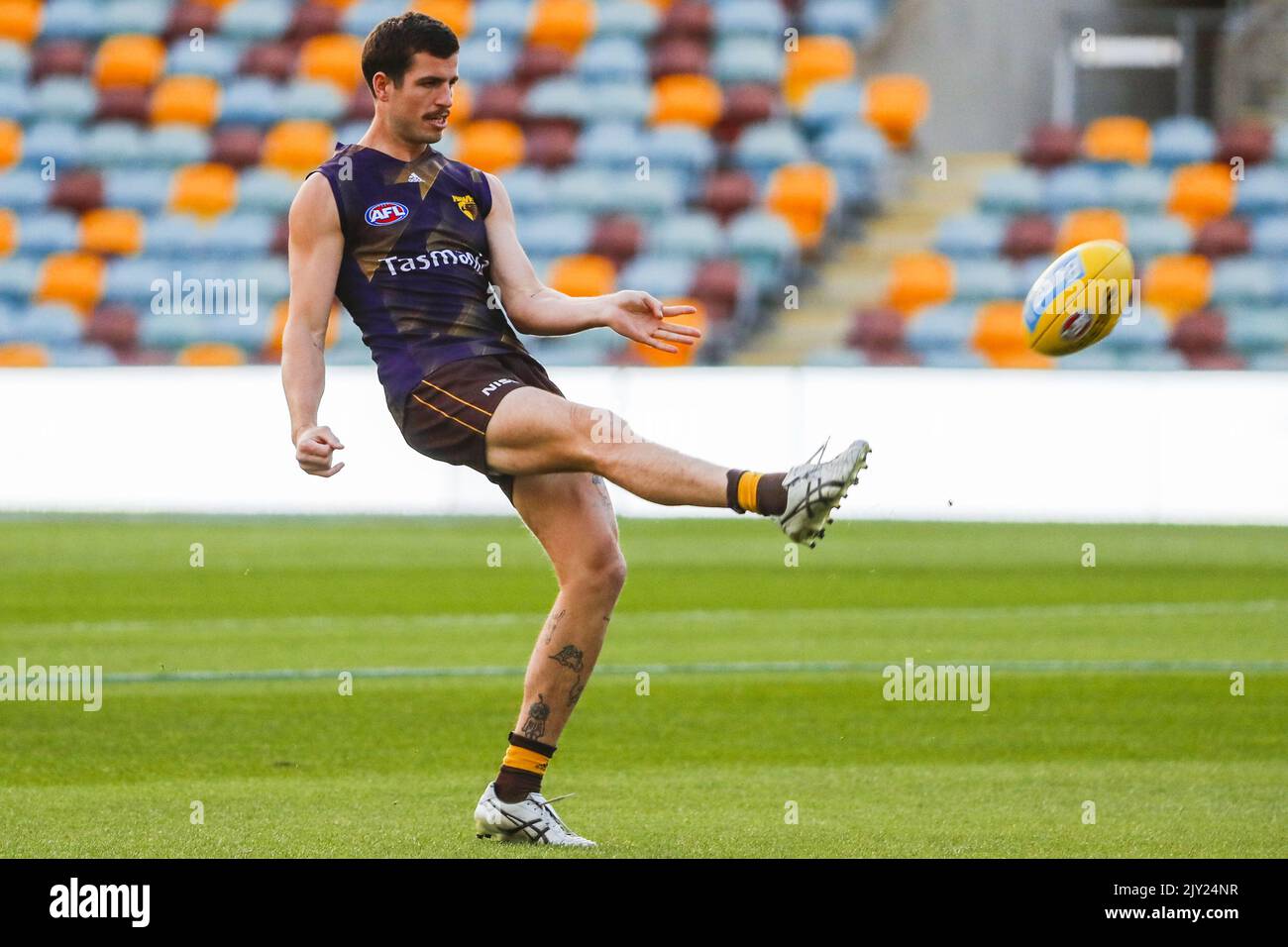 Hawthorn Hawks player Ben Stratton is seen during a training session at ...