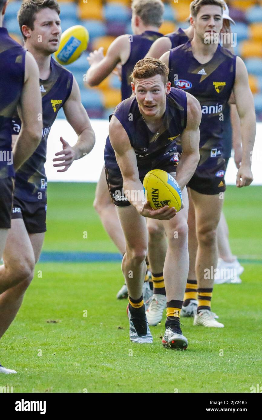 Hawthorn Hawks player Tim O'Brien is seen during a training session at ...