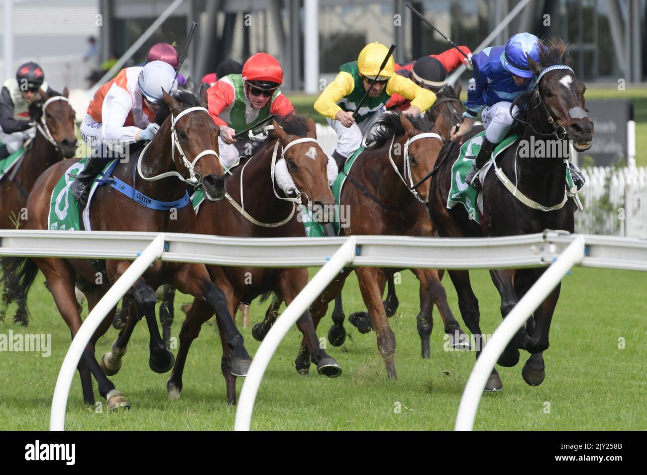 Jockey Sam Clipperton rides Zardoro to victory in race 2, the Evergreen ...