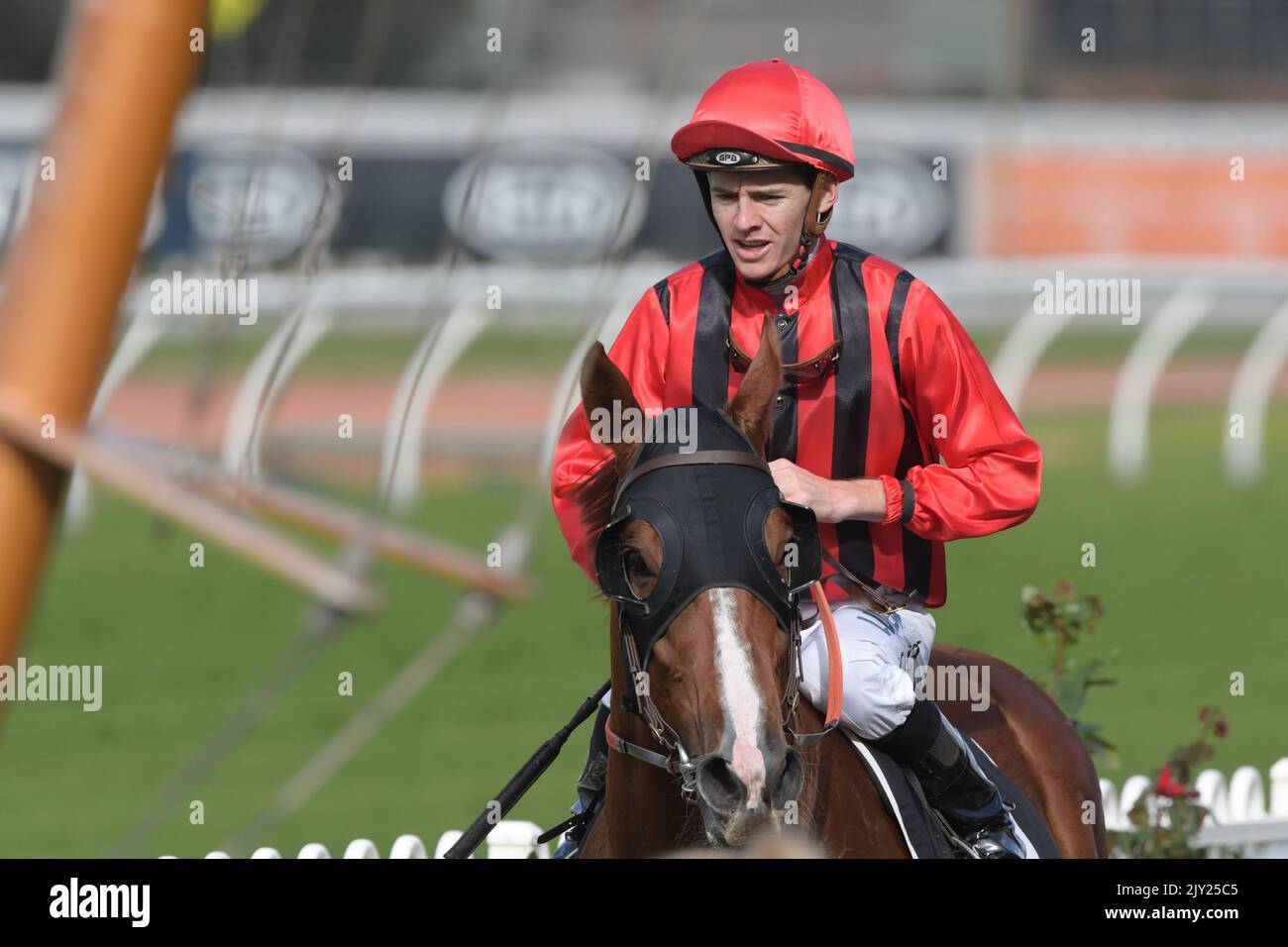 Jockey Jason Collett returns to scale after riding Passage Of Time to ...