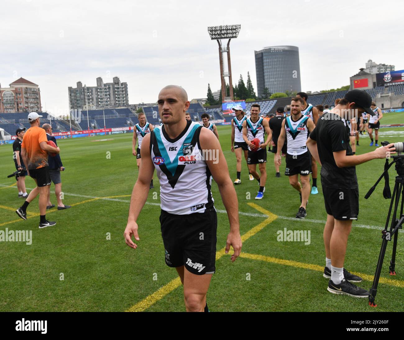 Sam Powell-Pepper of the Power is seen during a training session at the ...