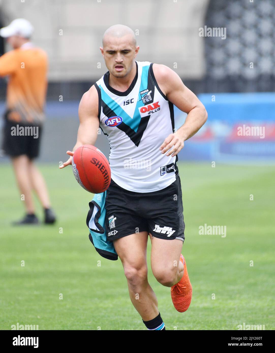 Sam Powell-Pepper of the Power is seen during a training session at the ...