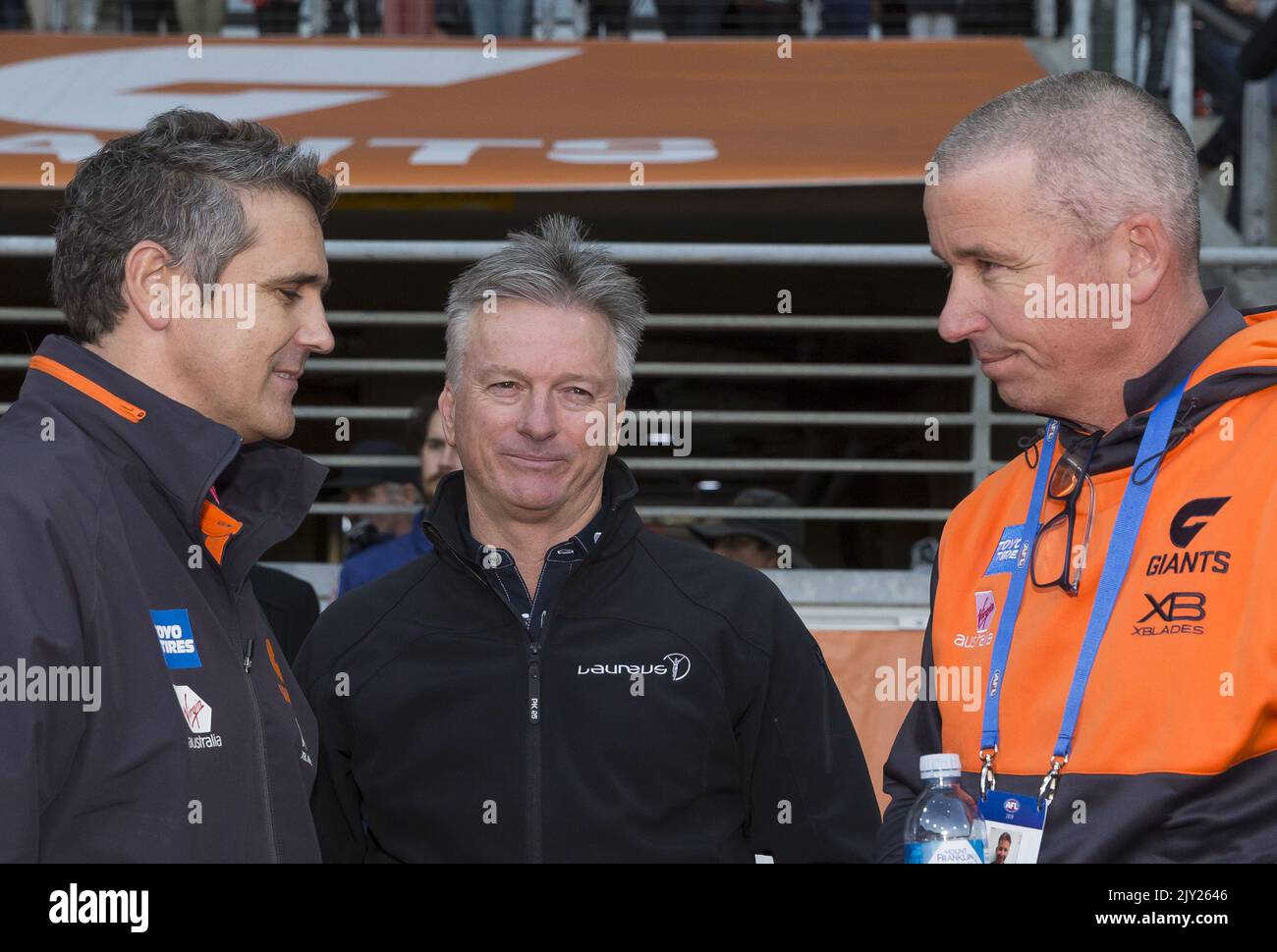 Giants coach Leon Cameron, Steve Waugh and Gavin Robertson after the ...