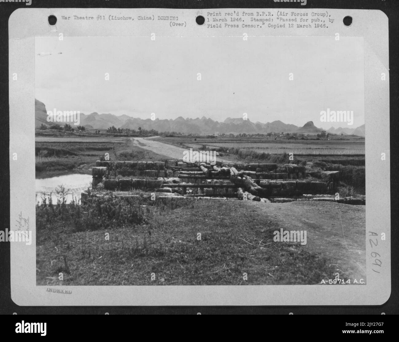 A Bridge Knocked Out By The 14Th Af, In The Area Of Liuchow, China ...