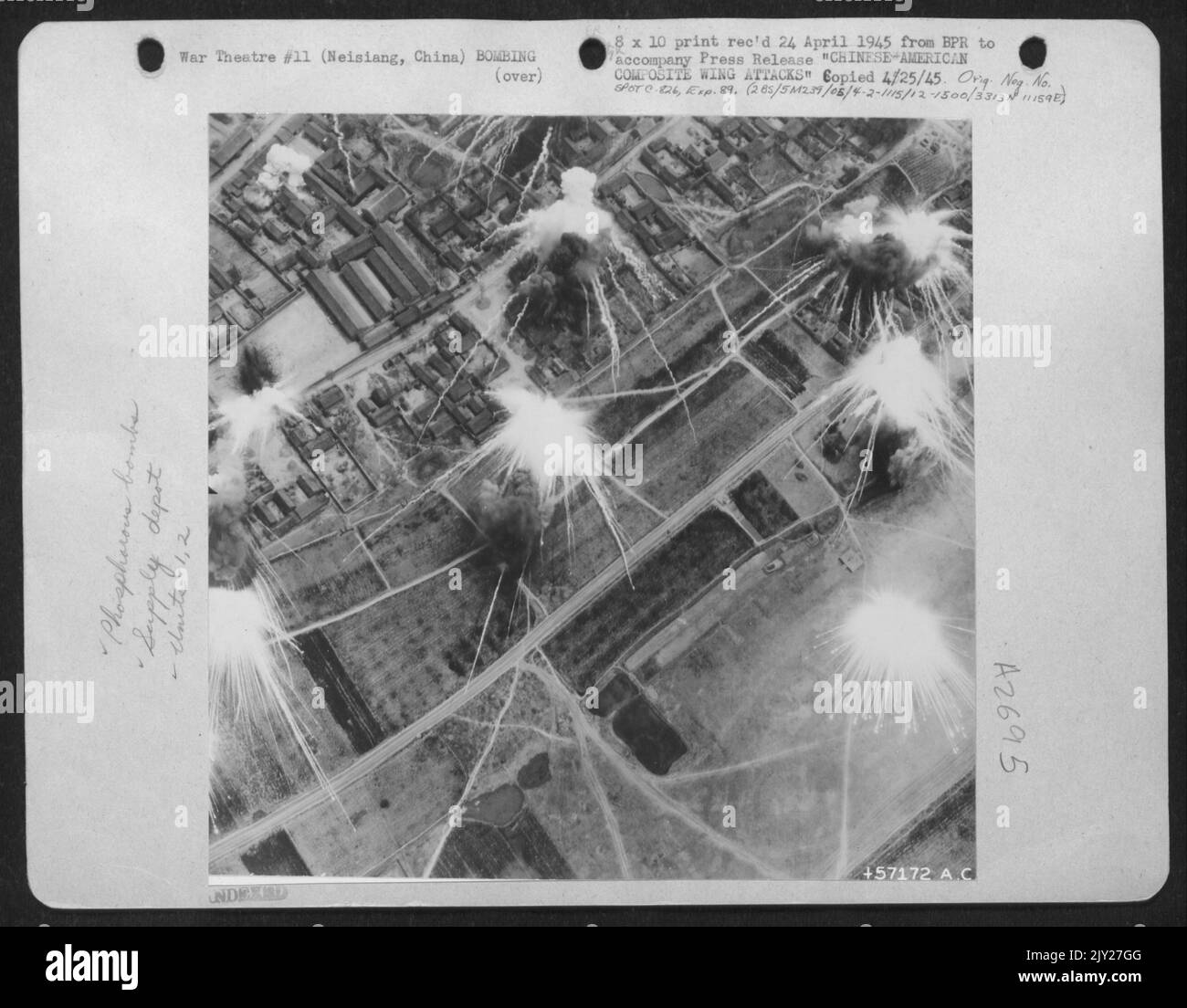 Chinese American Composite Wing Attacks. Bombing By B-25 Mitchells Of ...