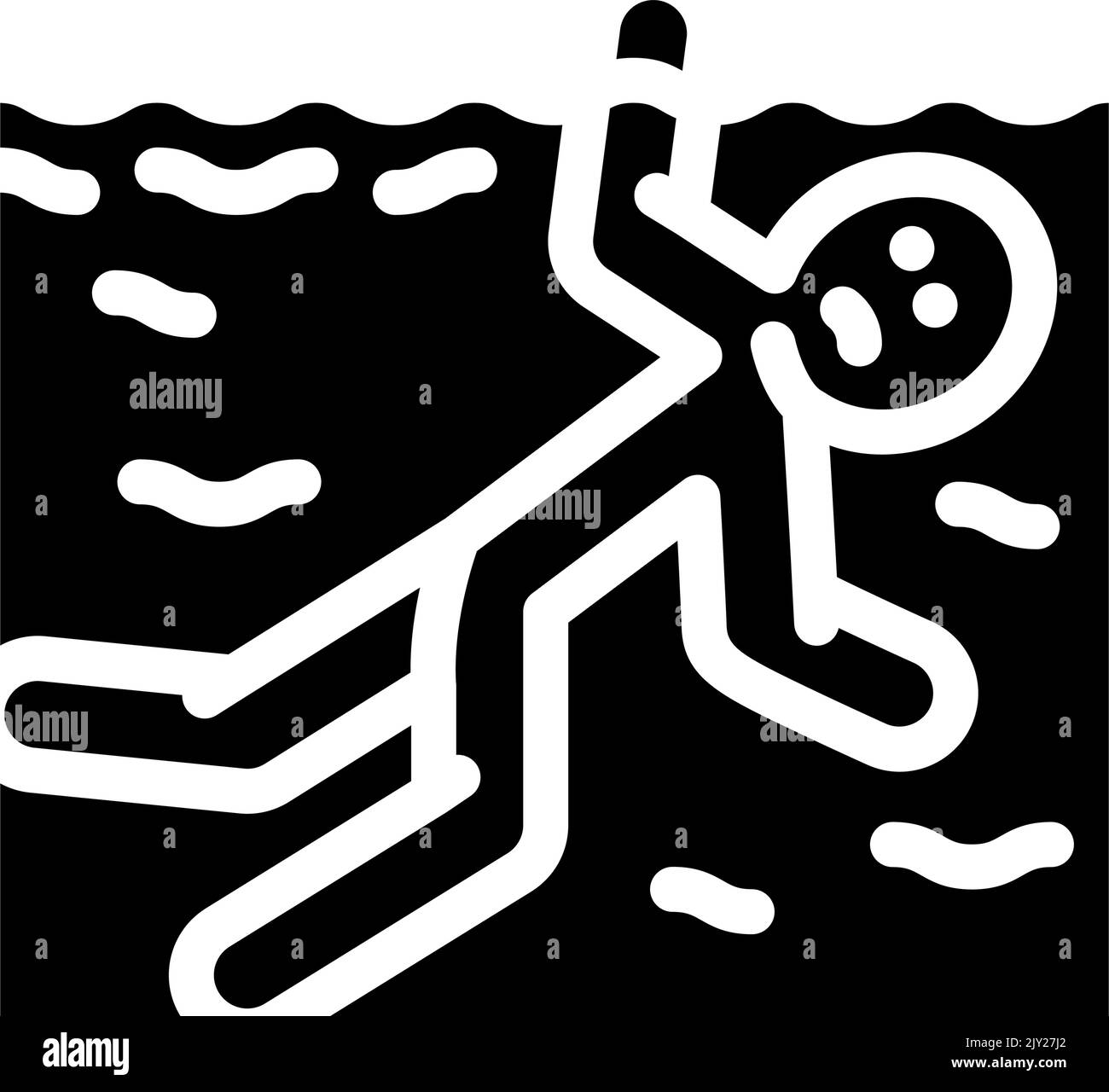 drowned man accident glyph icon vector illustration Stock Vector Image ...