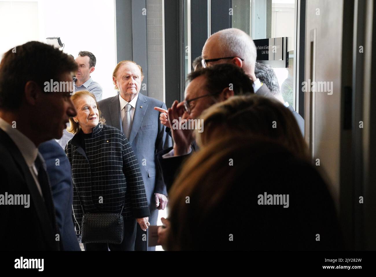 John Gandel and his wife Pauline are seen during a tour of the Gandel ...