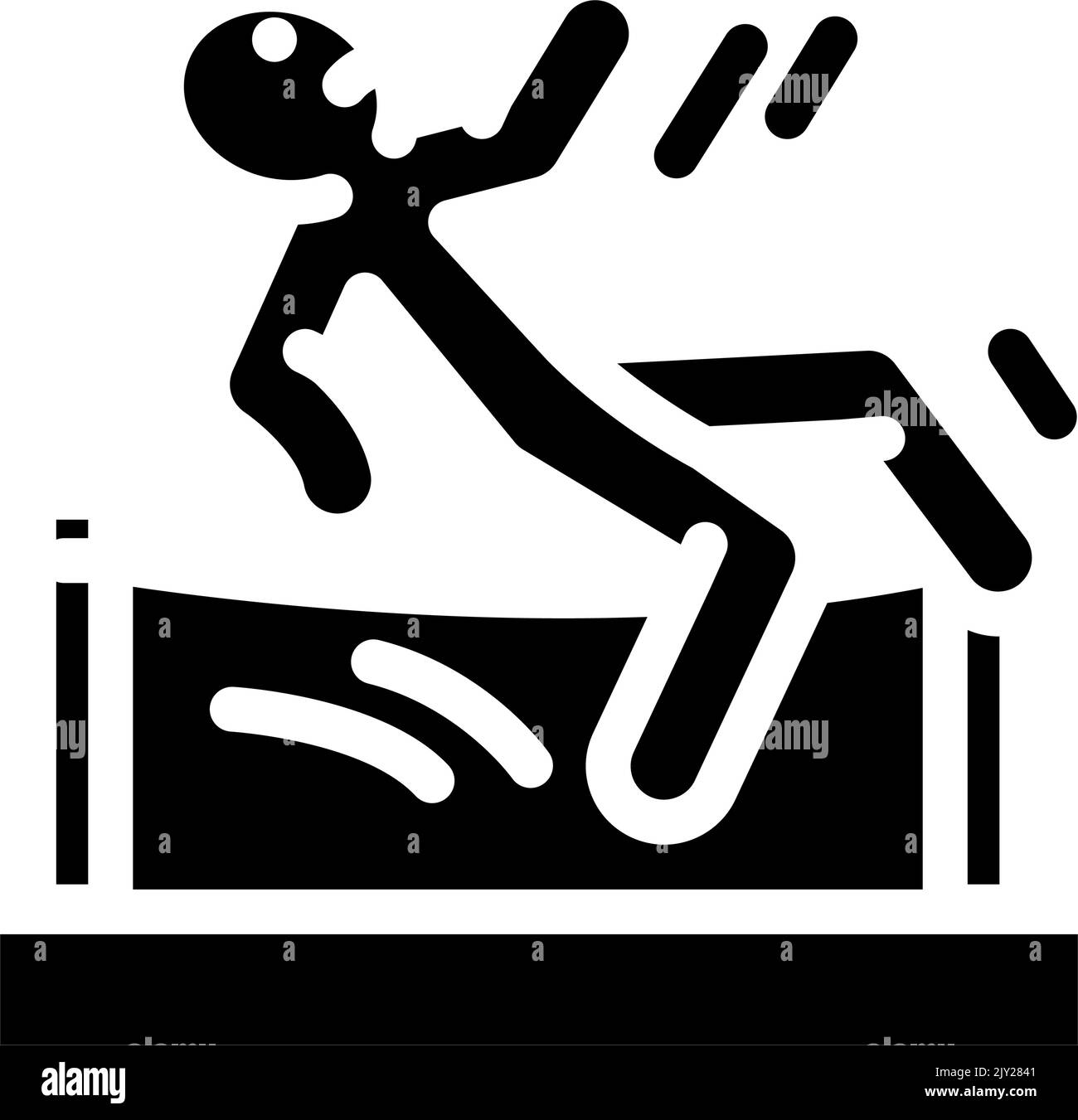 fall fence accident glyph icon vector illustration Stock Vector Image ...