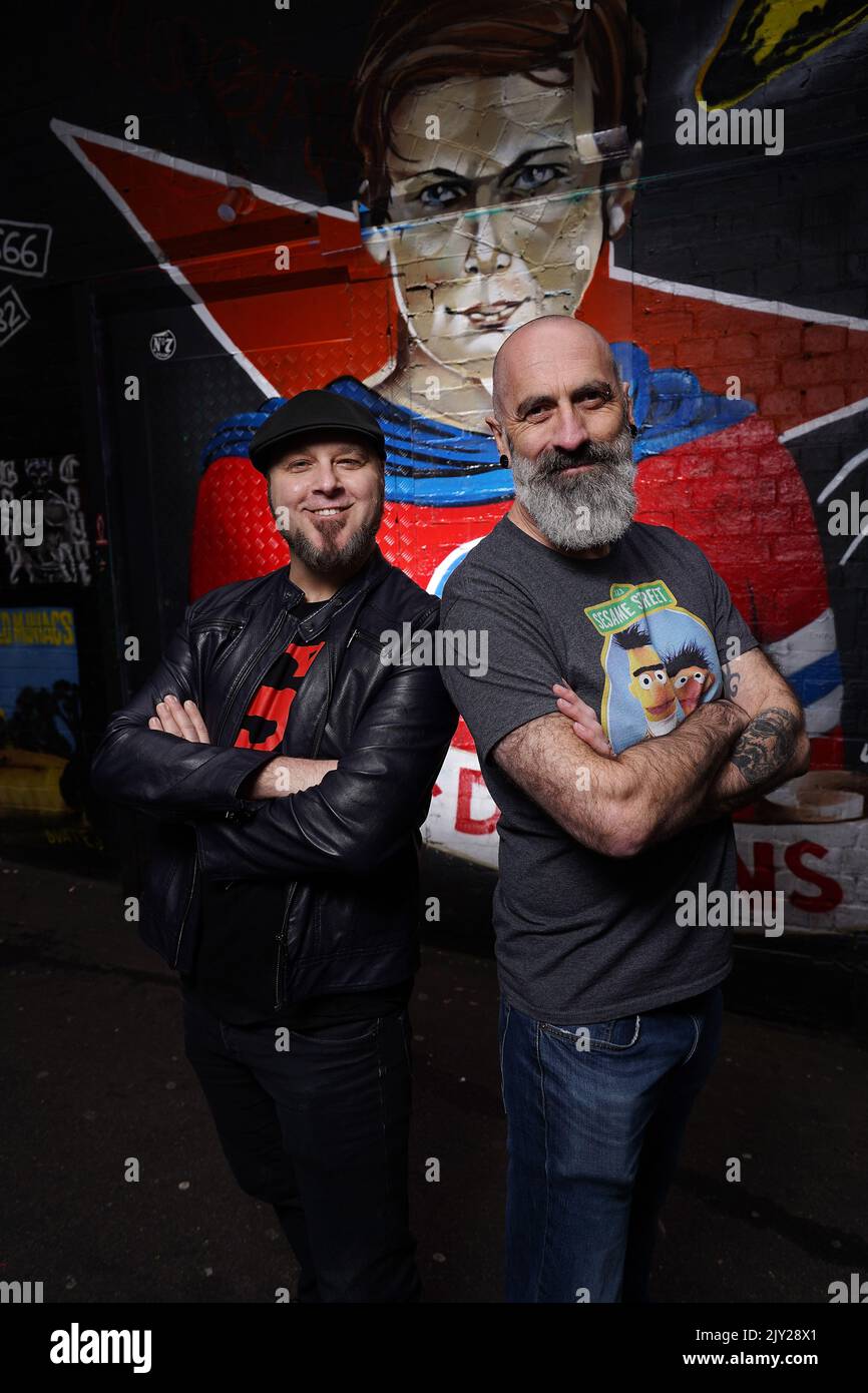 Comic Artists Tom Taylor (Marvel) and Dean Rankine (The Simpsons) pose ...