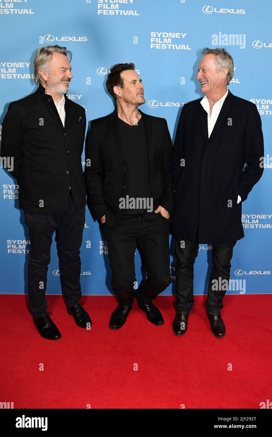 Australian actors Sam Neill (left), Aaron Jeffery (centre) and Bryan ...