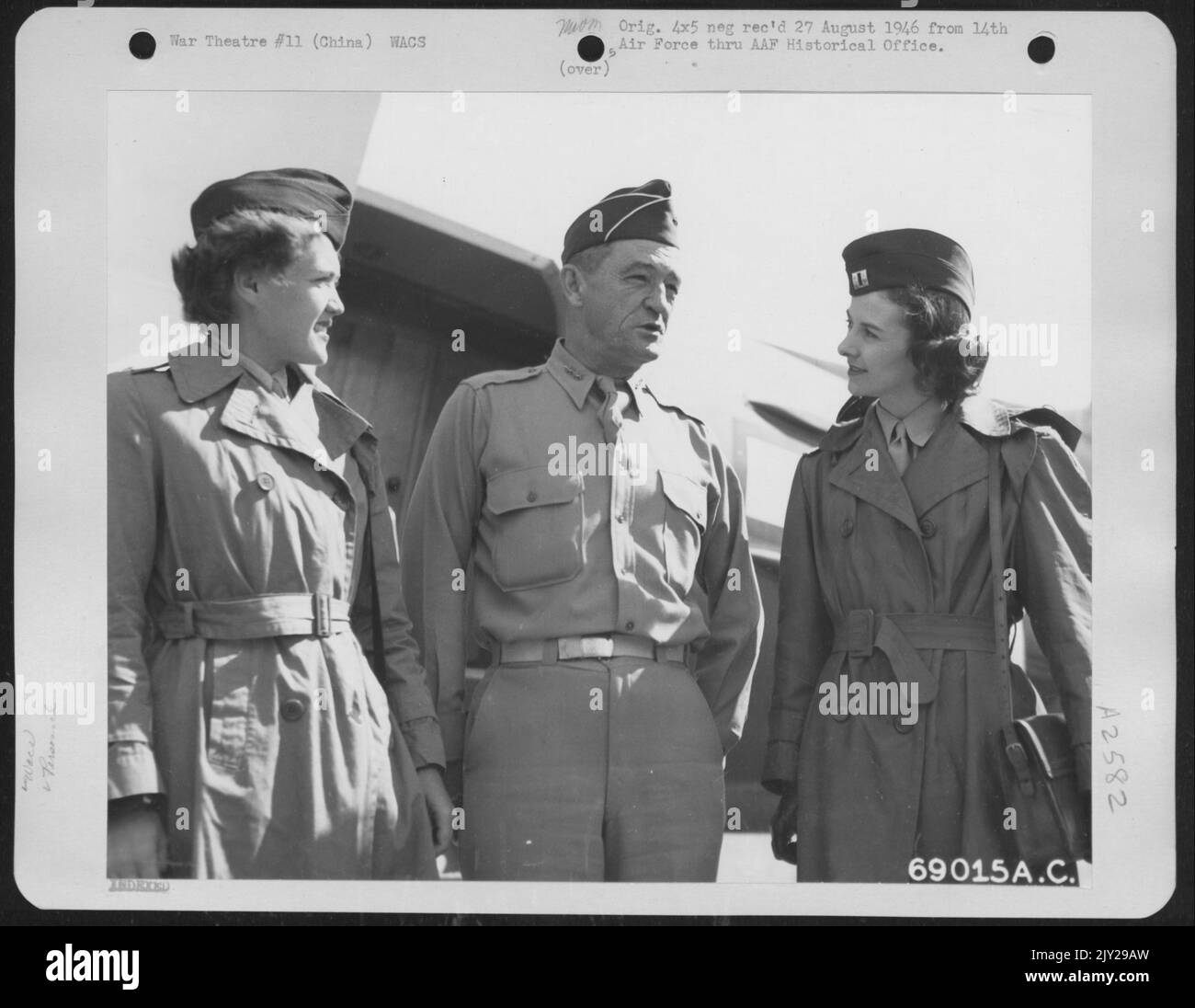 Two Wac Officers, Who Were Among The First To Arrive In China, Chatting ...