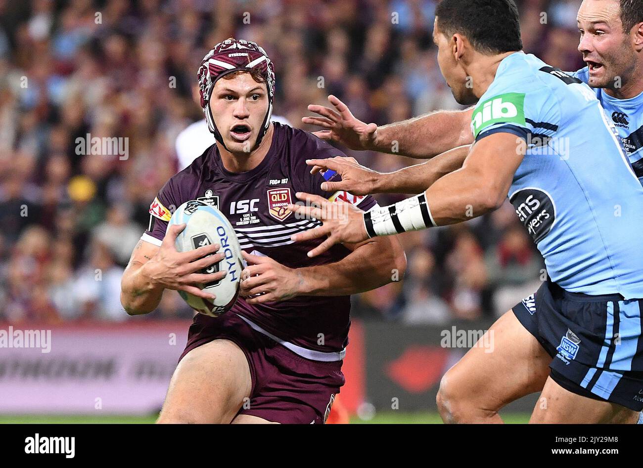 Kalyn Ponga of the Maroons during Game 1 of the 2019 State of Origin ...