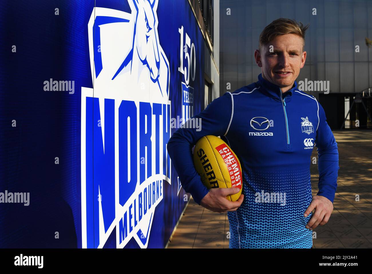 Jack Ziebell of the Kangaroos poses for a photograph following a press ...