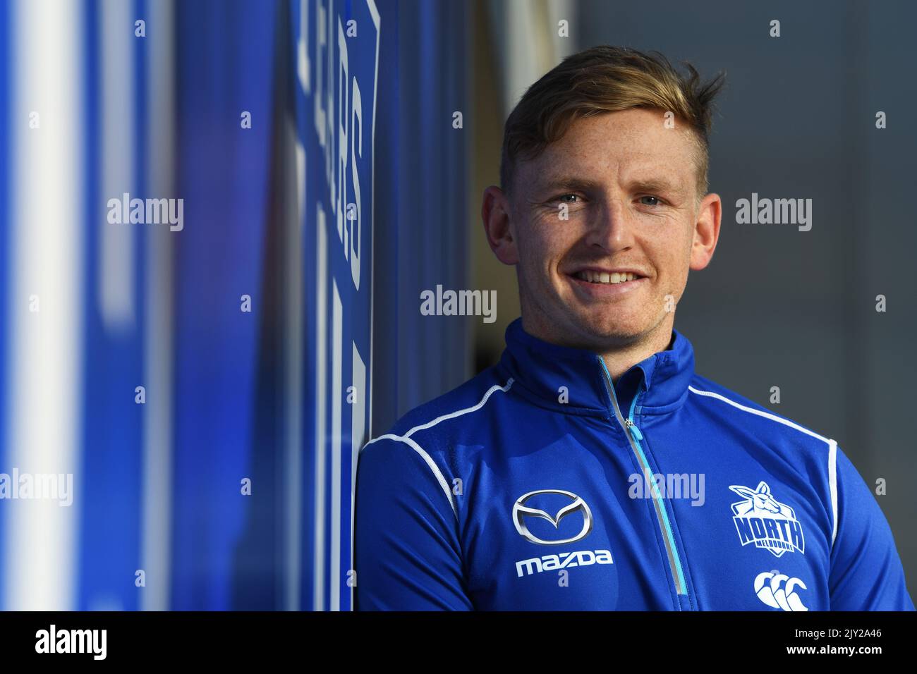 Jack Ziebell of the Kangaroos poses for a photograph following a press ...