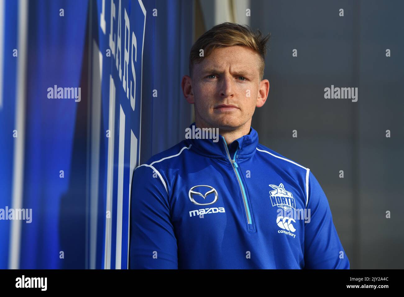 Jack Ziebell of the Kangaroos poses for a photograph following a press ...