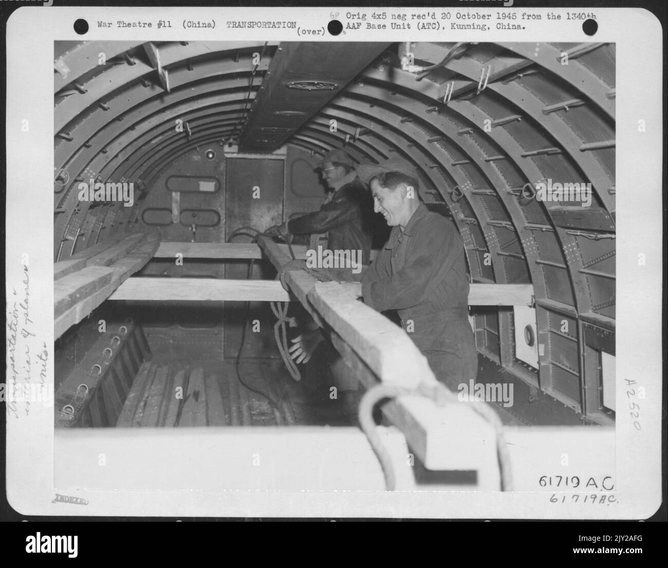 Horse Stalls Installed In A Douglas C-47, 1340Th Aaf Base Unit, Kunming ...
