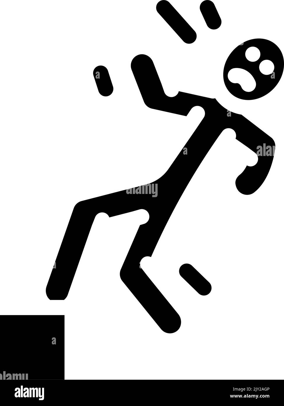 fall man accident glyph icon vector illustration Stock Vector Image ...