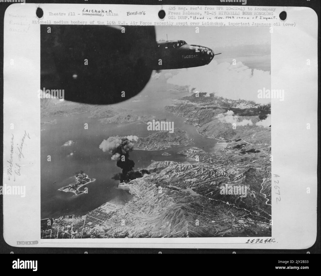 Mitchell medium bombers of the 14th U.S. Air force recently swept over ...