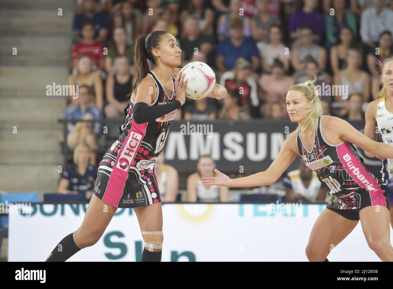 Maria Folau of the Thunderbirds during the Round 7 Super Netball match ...