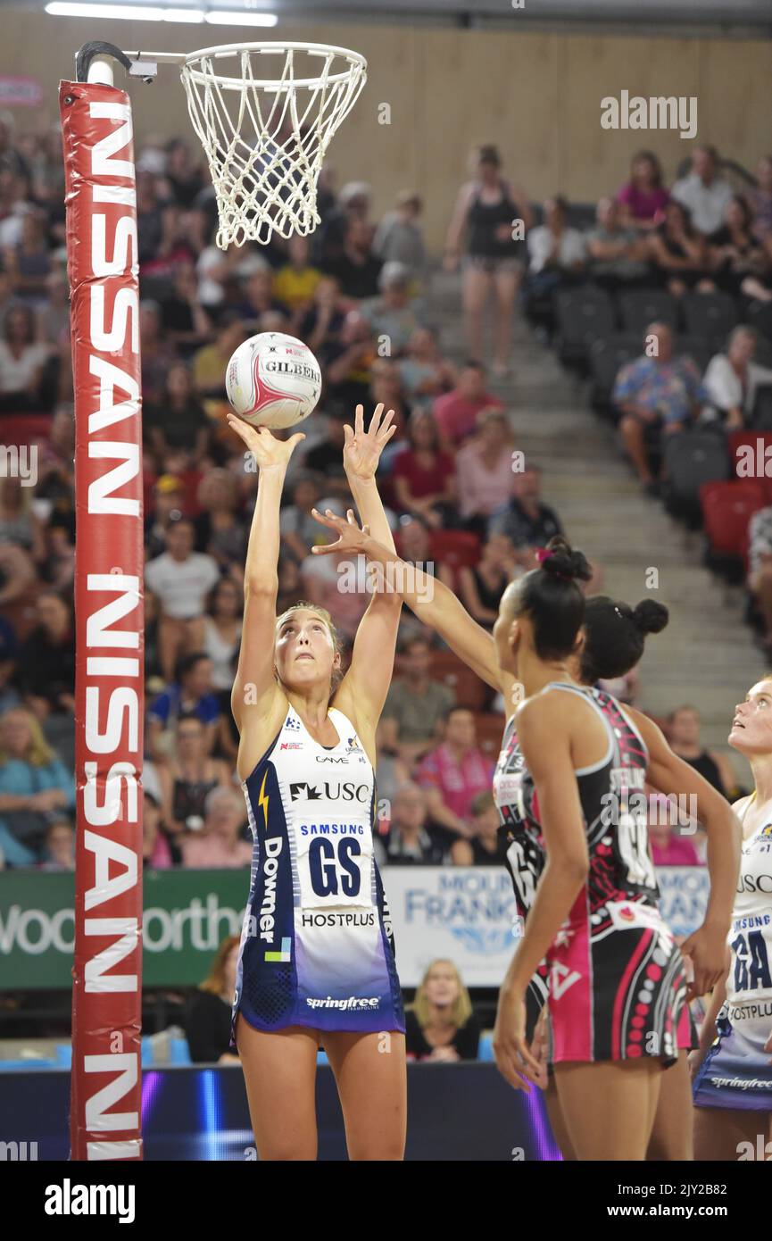 Cara Koenen of the Lightning during the Round 7 Super Netball match ...