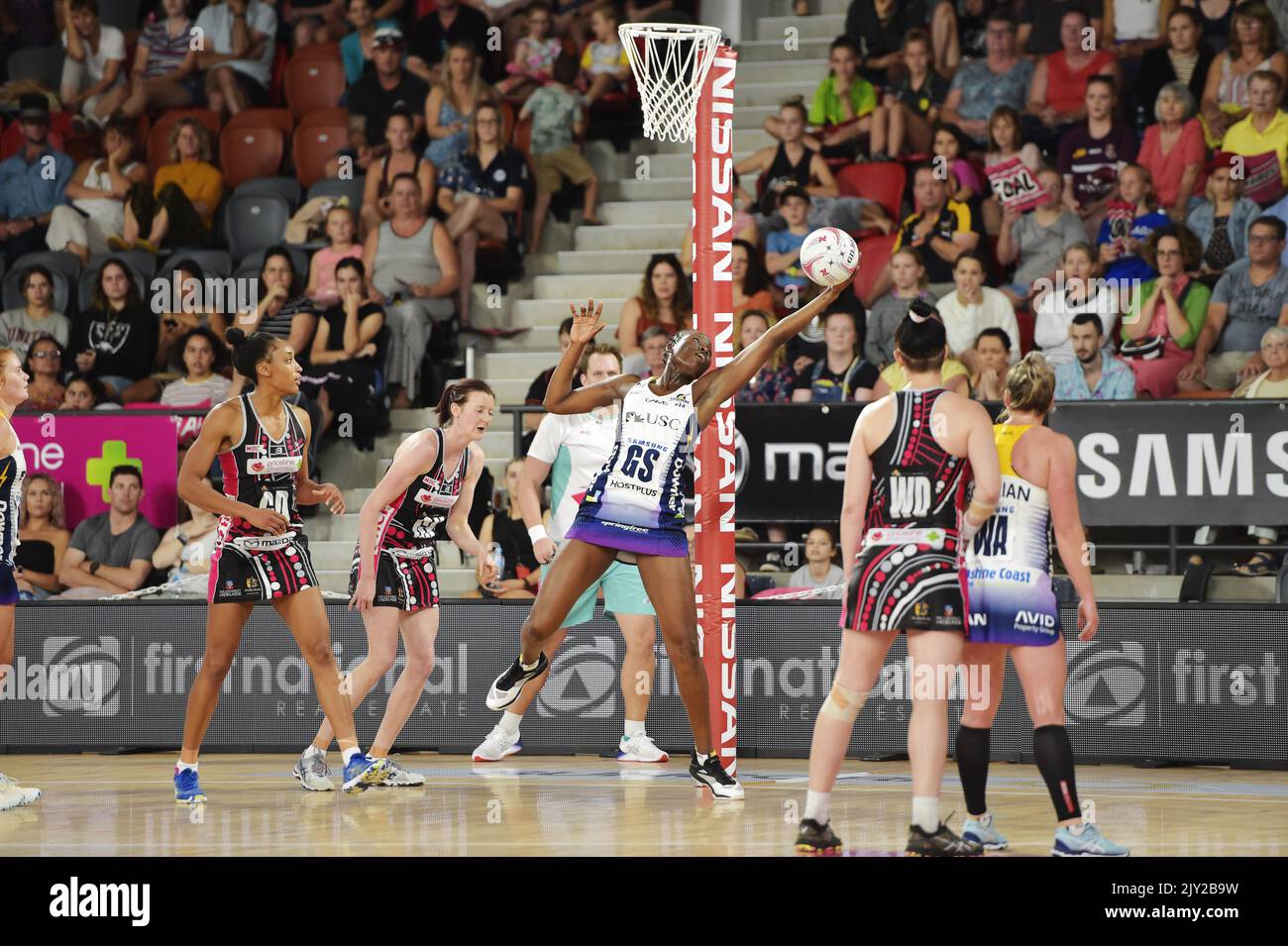 Peace Proscovia of the Lightning during the Round 7 Super Netball match ...