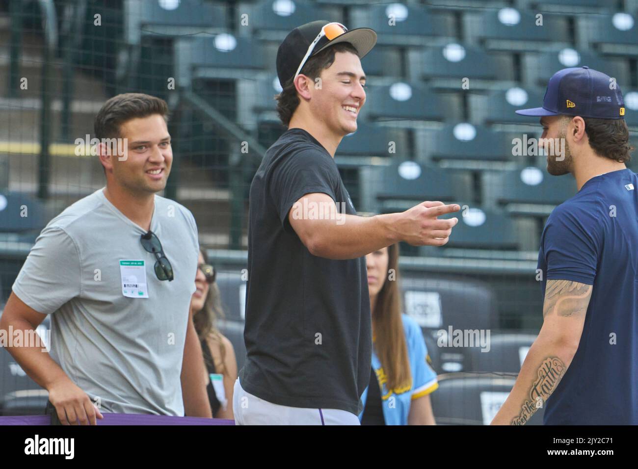 Denver CO, USA. 6th Sep, 2022. right fielder Michael Toglia (29) before ...