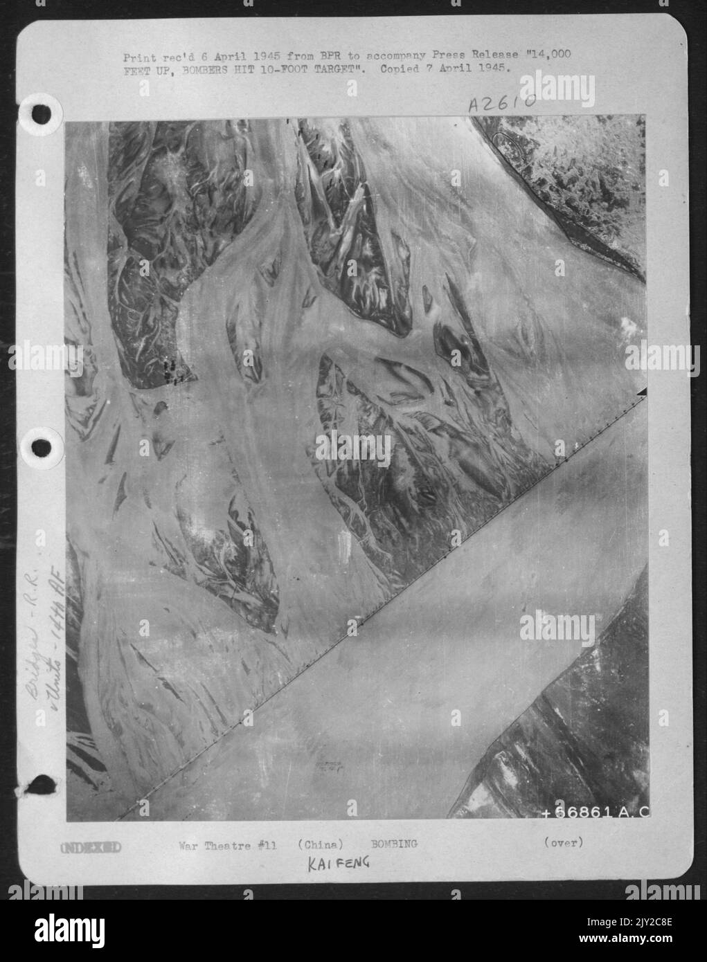 14,000 FEET UP, BOMBERS HIT 10-ofOT TARGET--Bombs from Liberators of ...