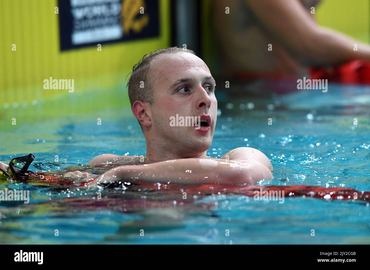 Australian swimmer Matthew Wilson is seen after the Men 100 metre ...