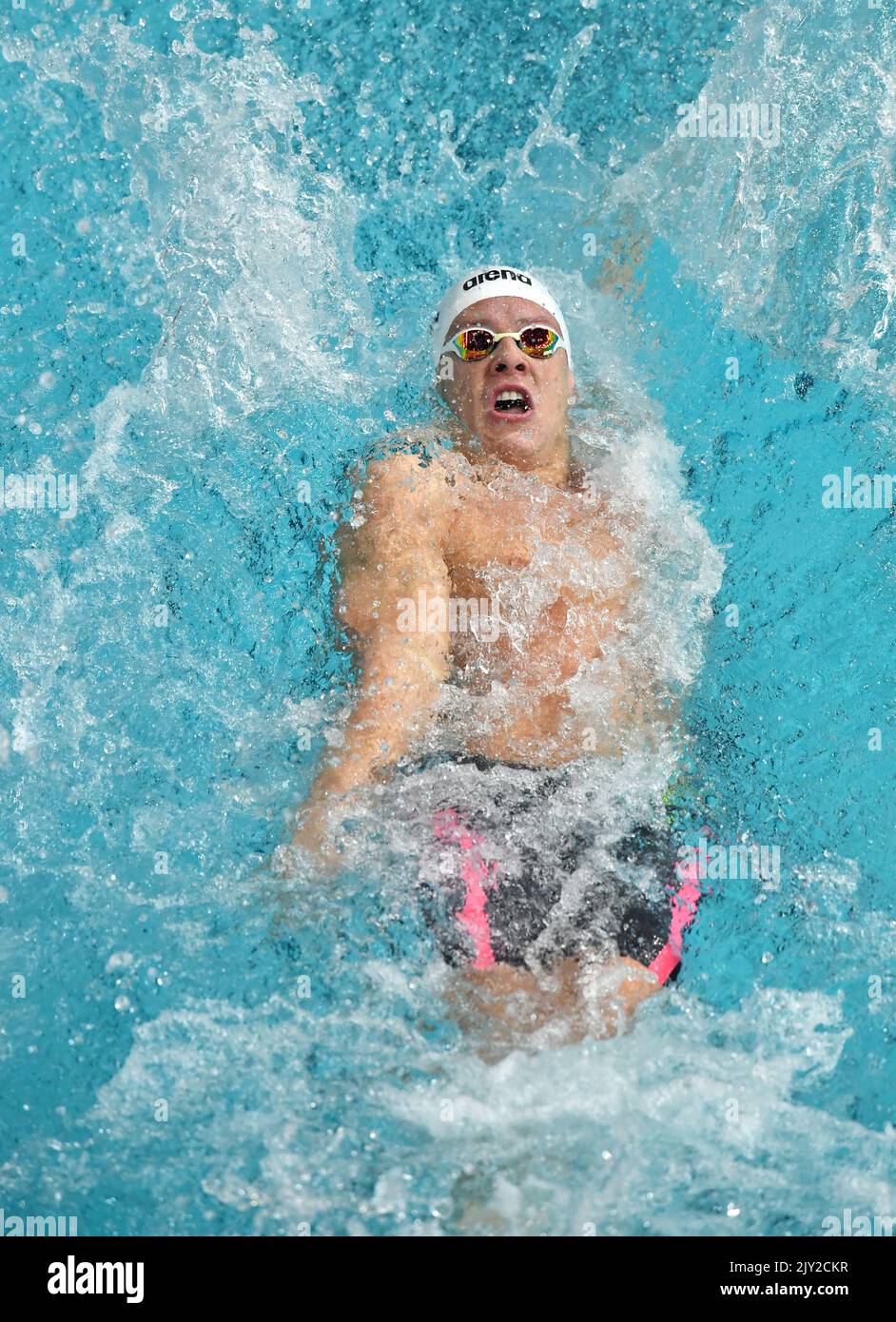 Australian swimmer Mitch Larkin in action during the heats of the Men's ...