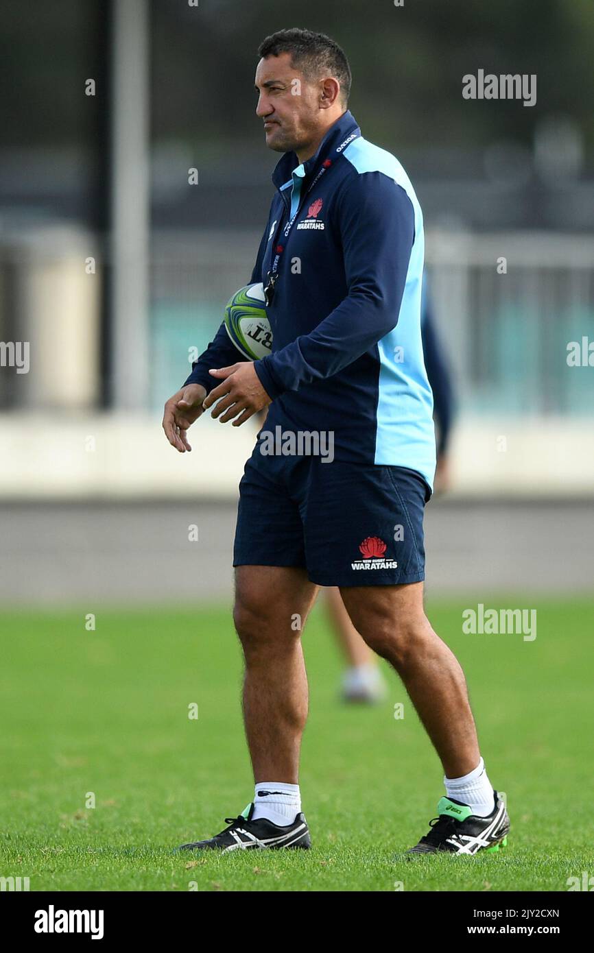 NSW Waratahs coach Daryl Gibson during a training session in Sydney ...