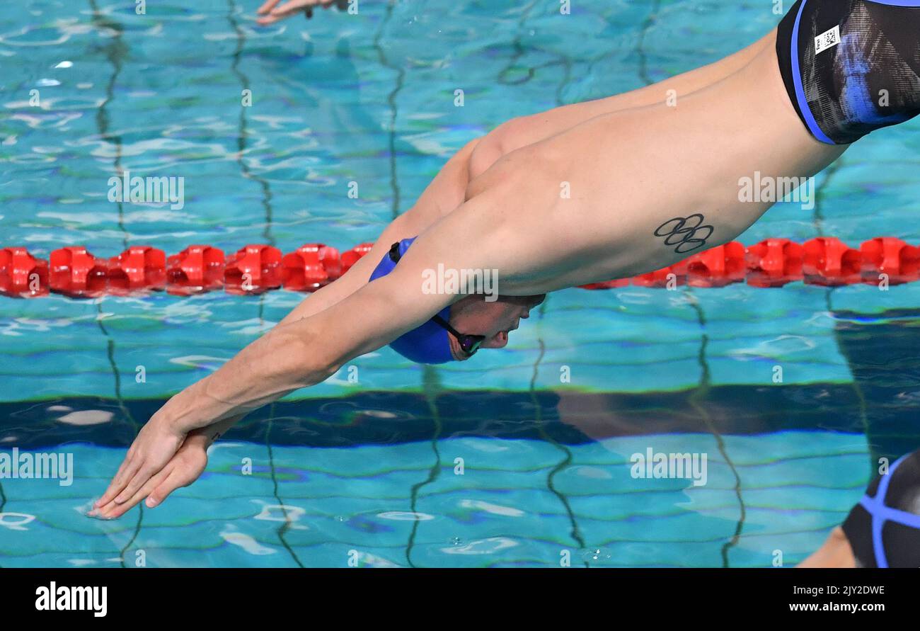 Australian swimmer Kyle Chalmers in action during the heats of the Men ...