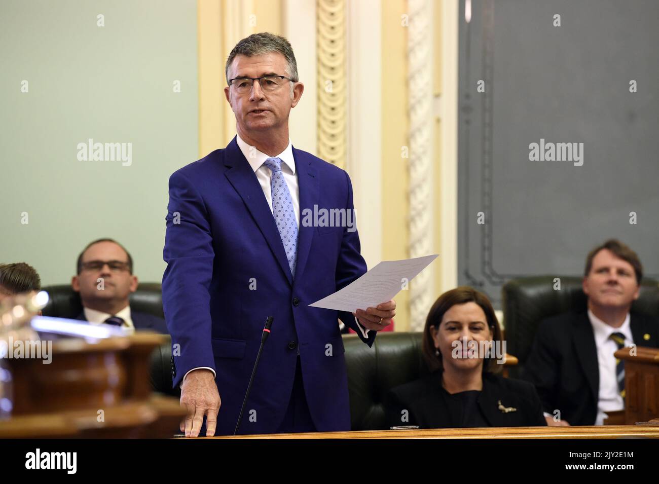Queensland Shadow Treasurer Tim Mander speaks during question time at ...