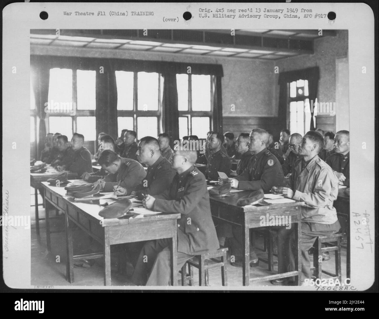Officers Class At Headquarters, Chinese Air Force, Nanking, China Stock ...