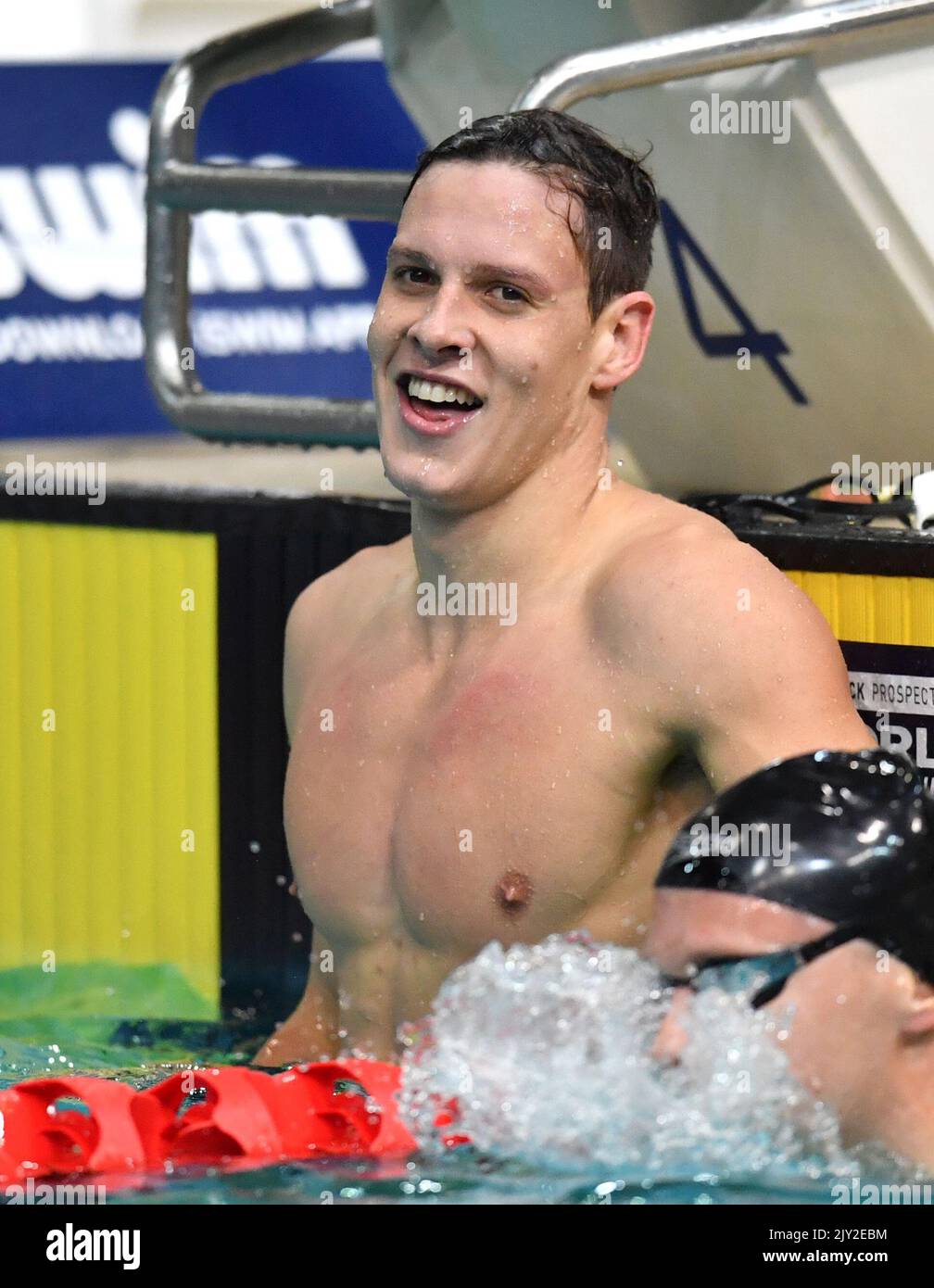Australian swimmer Mitch Larkin reacts after winning the Final of the ...