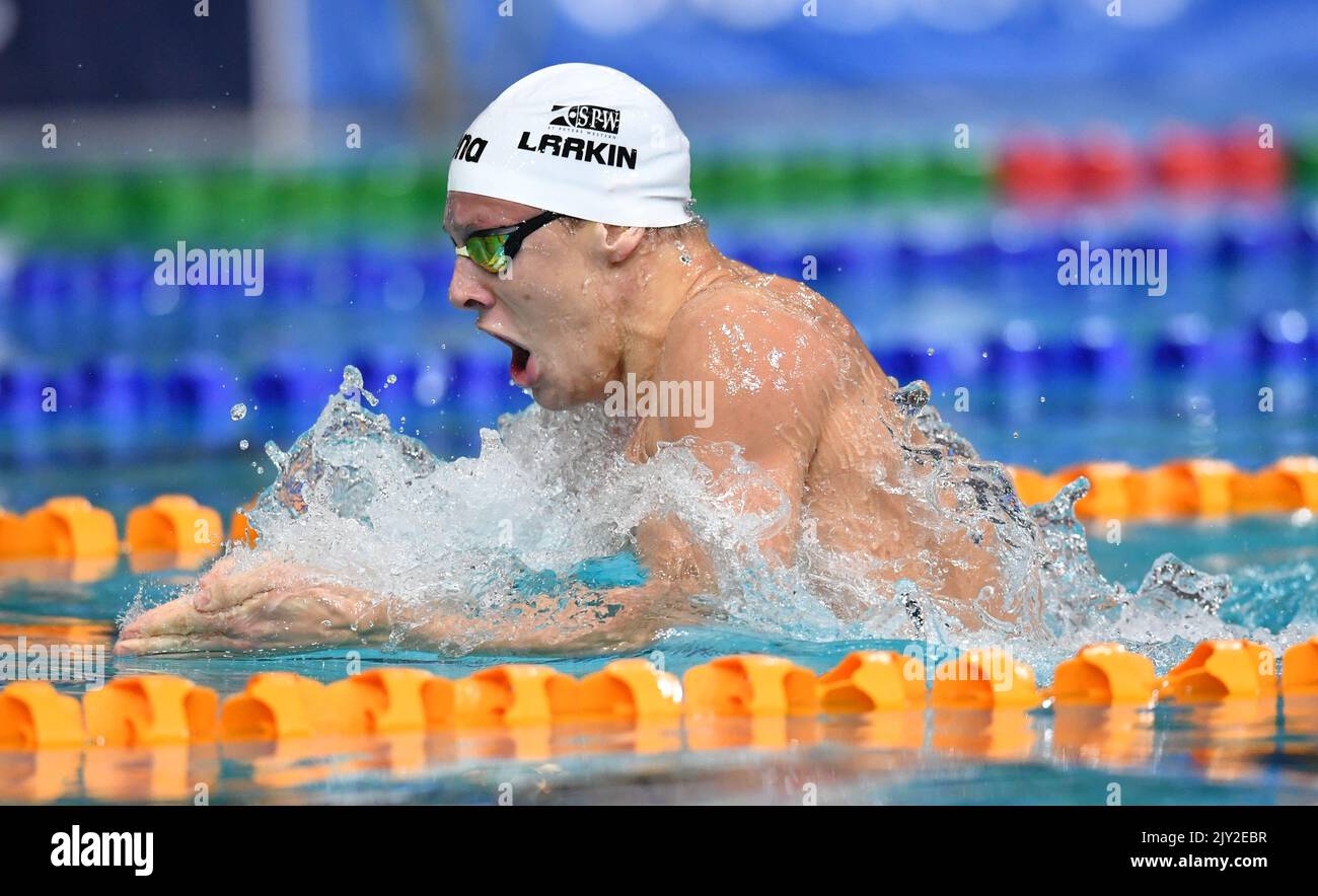 Australian swimmer Mitch Larkin in action winning the Final of the the ...