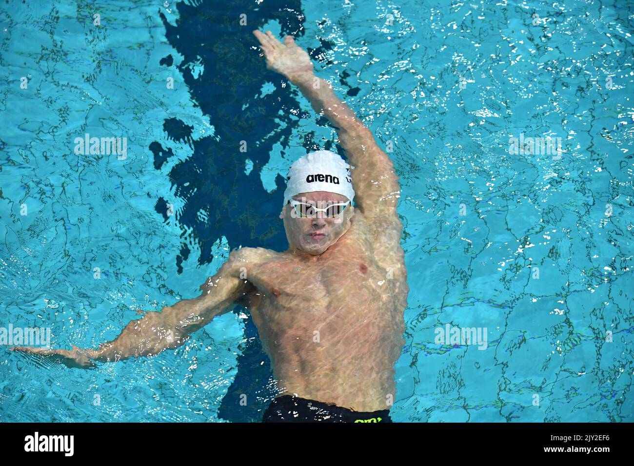 Australian swimmer Mitch Larkin in action during the heats of the Men's ...