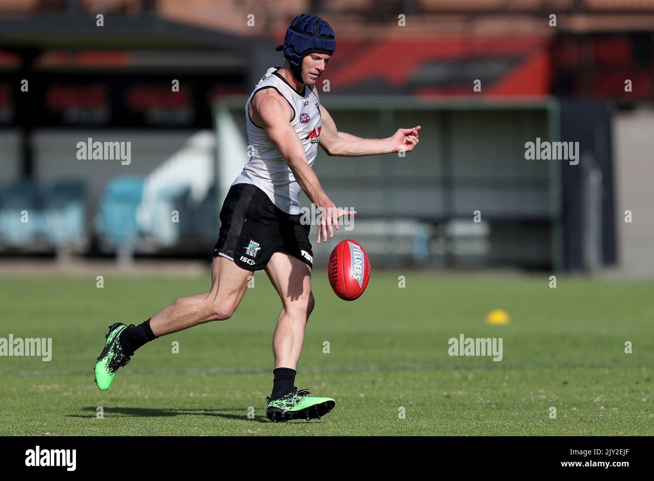 Brad Ebert in action during a Port Adelaide training session in ...
