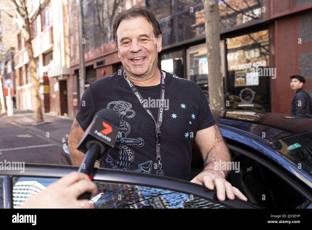CFMEU Secretary John Setka leaves at the ACTU building in Melbourne ...