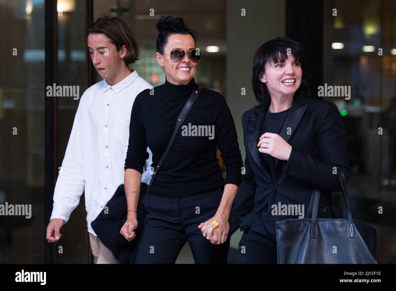 Bec Rosen, ex-wife of Hamish McLaren, (centre) leaves the Downing ...