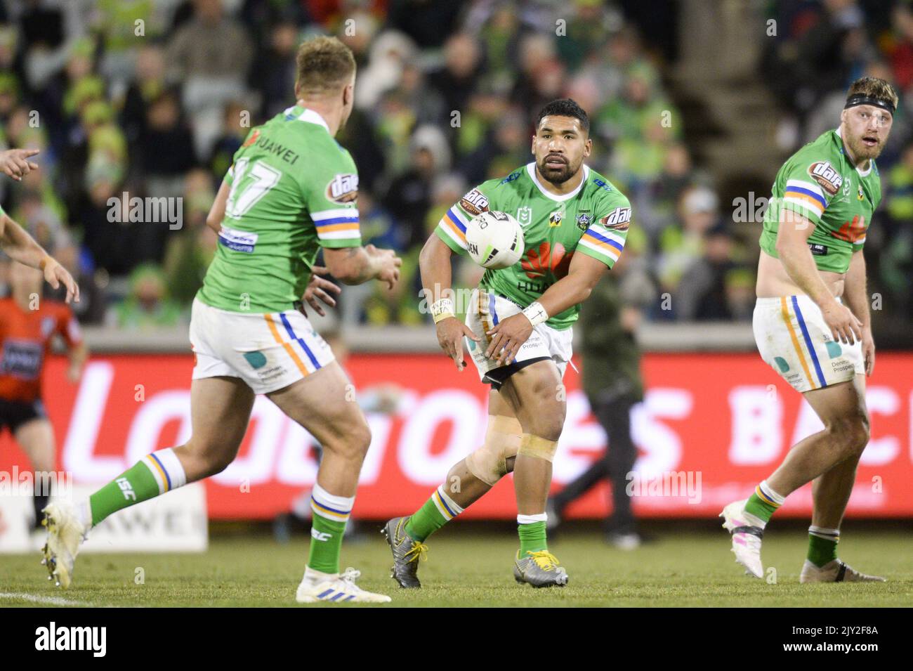 Dunamis Lui of the Raiders during the Round 14 NRL match between the ...