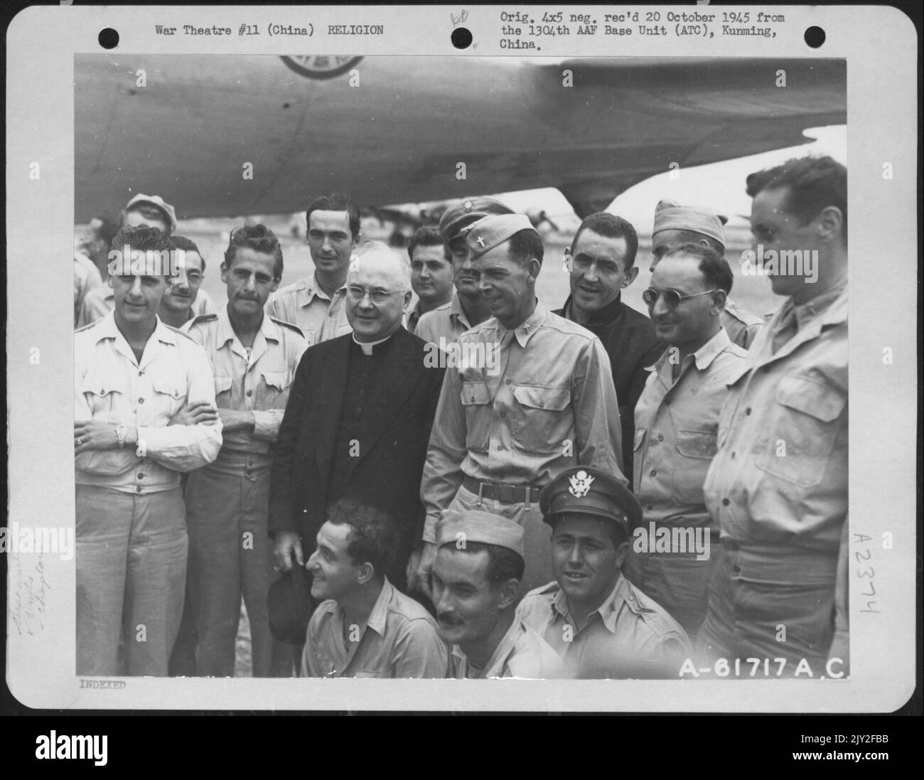 Archbishop Spellman Visits Kunming, China. (1340Th Aaf Base Unit Stock ...