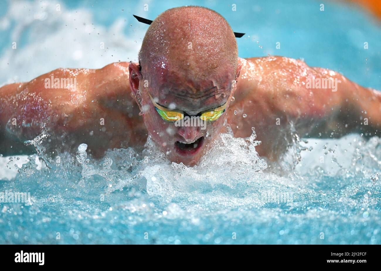 Australian swimmer David Morgan in action during the heats of the Mens ...