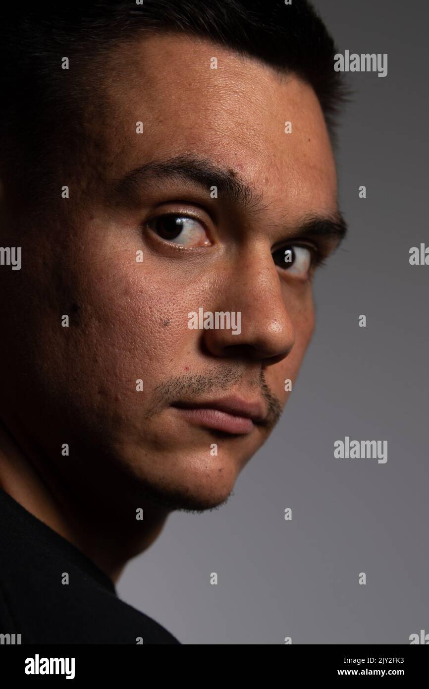 Tim Tszyu poses for a photograph following during a boxing annoucement ...
