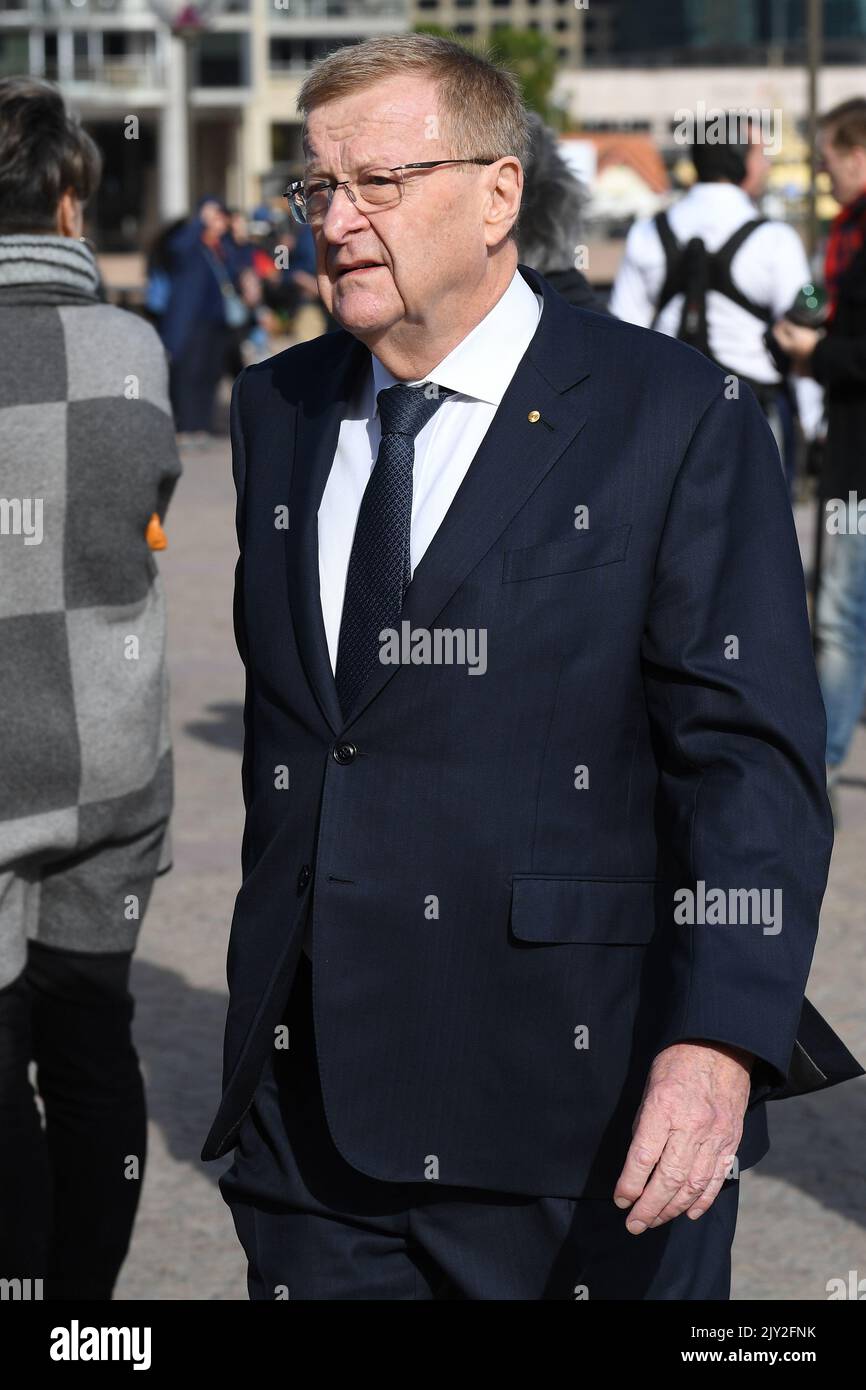 AOC President John Coates arrives for the State Memorial service for ...