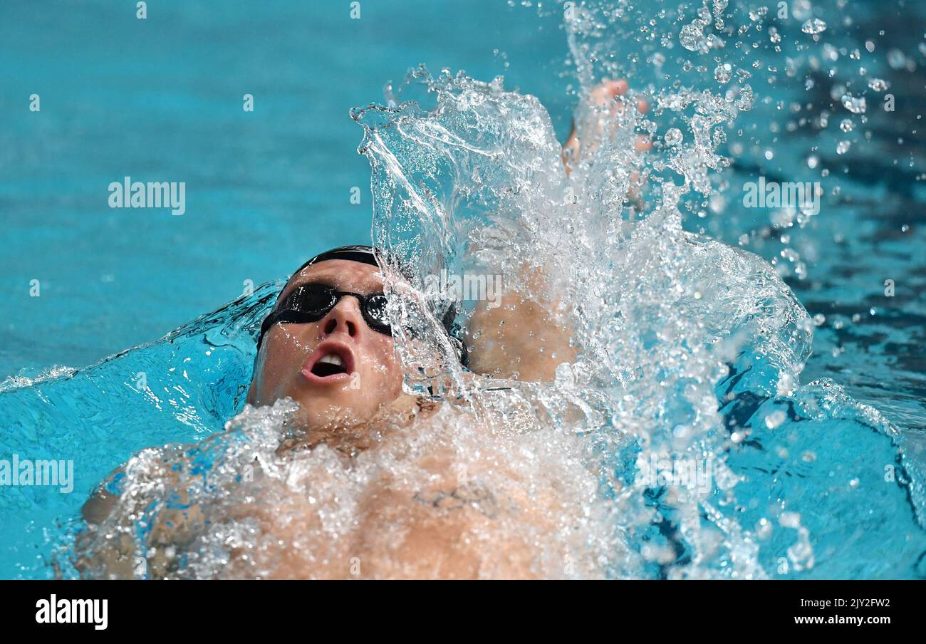Australian swimmer Thomas Fraser-Holmes in action winning the final of ...
