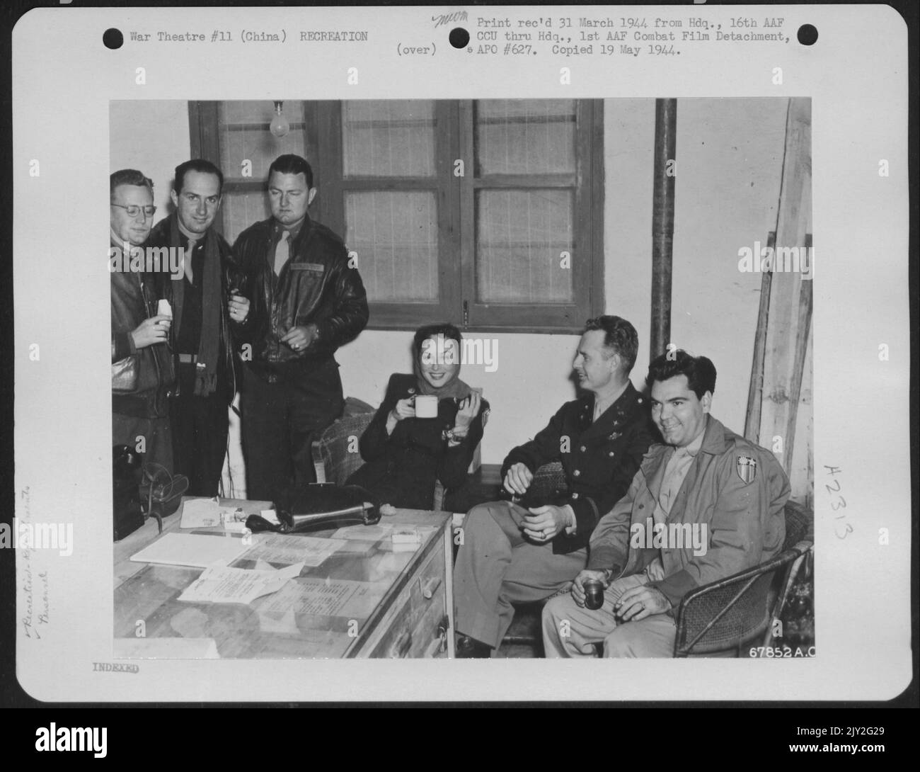 Paulette Goddard And Her Troupe Having Refreshments With Officers Of ...