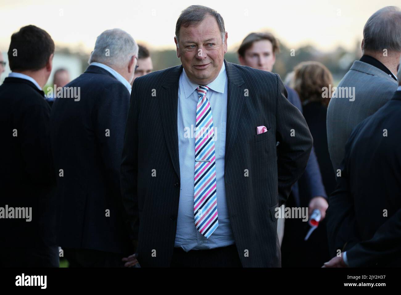 Trainer Michael Moroney is seen after jockey Damien Oliver rode Buffalo ...
