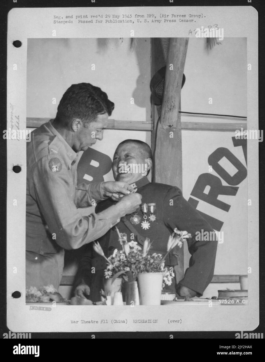Pilot Wings Are Pinned On General Liu's Blouse By Colonel Kirkpatrick ...